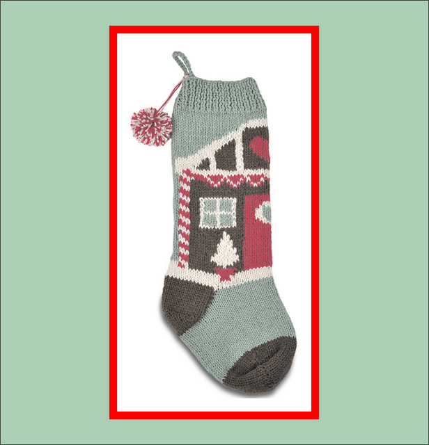 Ravelry: The Gingerbread House Christmas Stocking pattern by Robin Denney