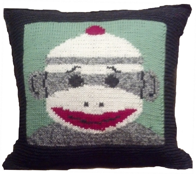 Ravelry: Sock Monkey Pillow Top pattern by Robin Denney