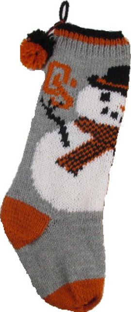 Ravelry: Orange & Black Snowman Christmas Stocking pattern by Robin Denney