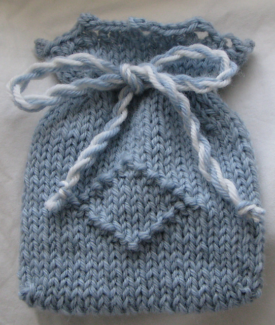 Ravelry: Knitted Diamond Gift Bag pattern by Lisa Rosen