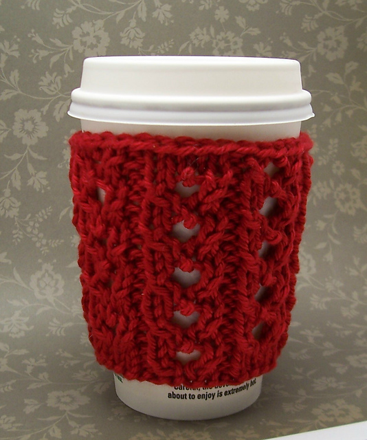 Ravelry: Sweetheart - Hearts Cup Cuddler pattern by Kara L. Mayfield
