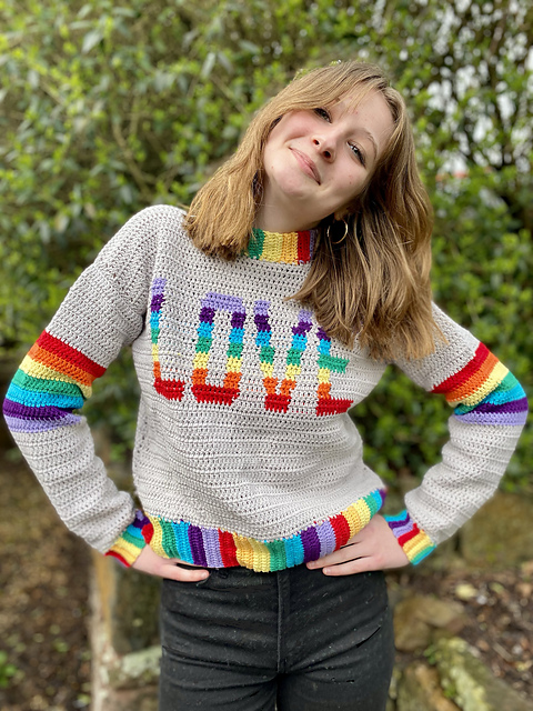 Ravelry: Rainbow Love Heart Jumper pattern by Rachel Vowles