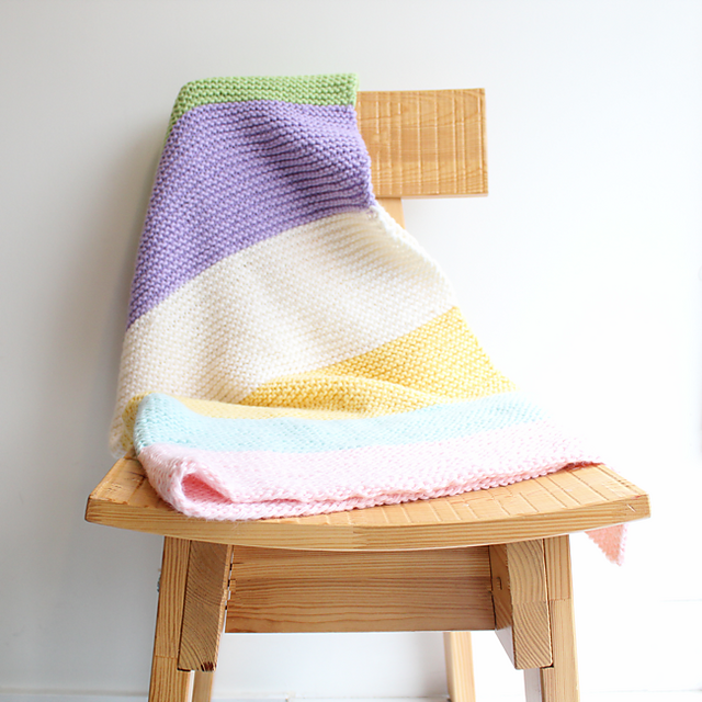 Ravelry: Super Simple Striped Baby Blanket pattern by Haley Waxberg