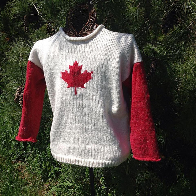 Ravelry: Canadian Maple Leaf Flag Sweater pattern by Knit Pickers PEI