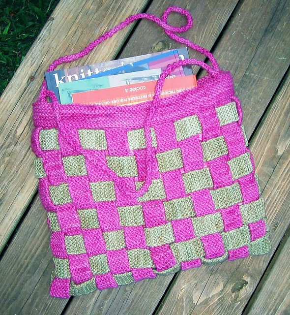Ravelry: Woven Checkerboard Laptop Bag pattern by Knitted Gems