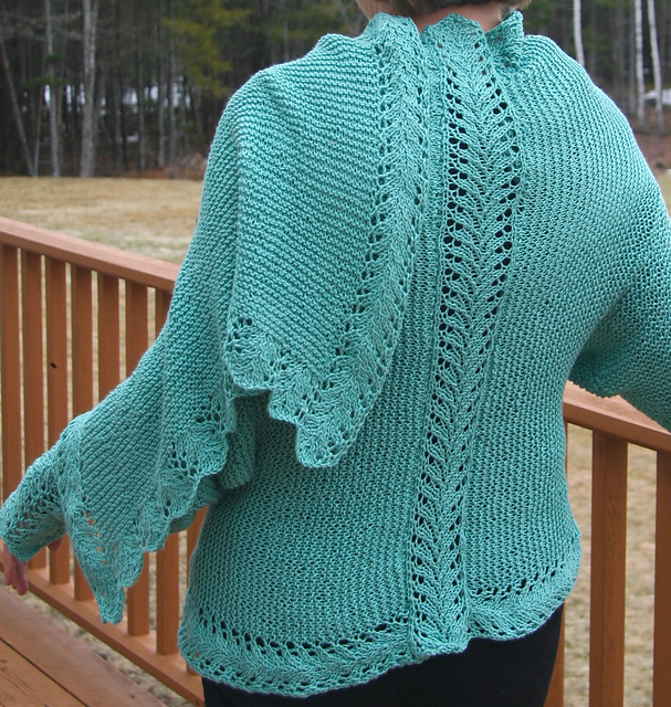 Ravelry: Lacy Wrap Sweater pattern by Knitted Moon Designs
