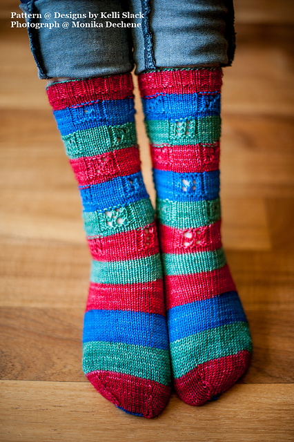 Ravelry: It Never Stays In Vegas Socks pattern by Kelli Slack