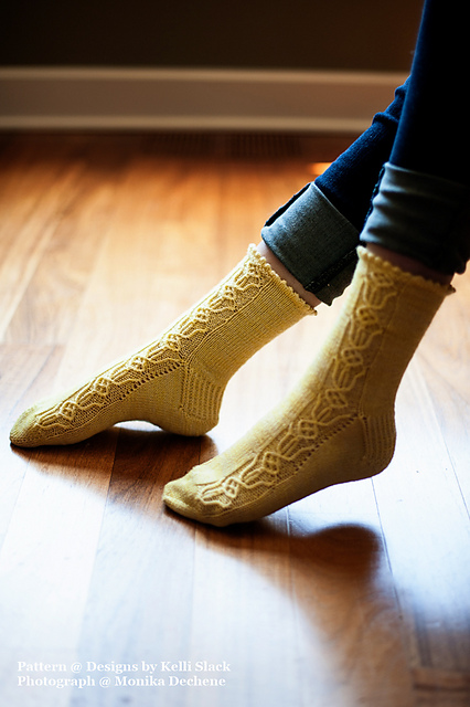 Ravelry: Pushing Up Tulips Socks pattern by Kelli Slack