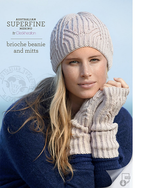 Ravelry: Brioche Beanie & Mitts pattern by Cleckheaton