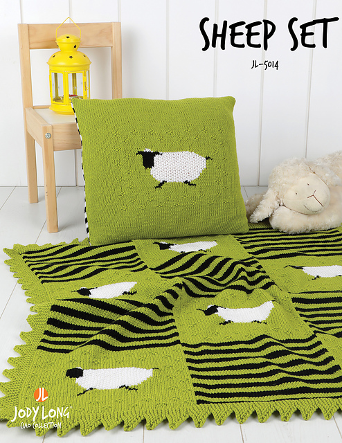Ravelry: Sheep Blanket & Cushion Set pattern by Jody Long