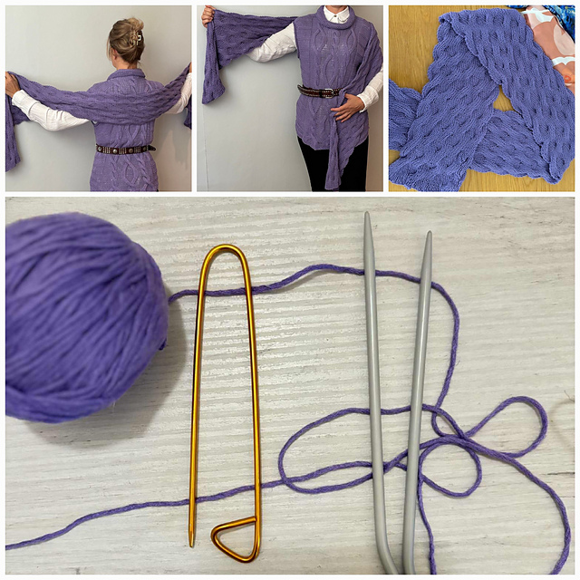 Ravelry: Cable Look Reversible Scarf. pattern by Knittingfromhelen