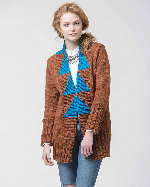 Ravelry: Meeting Triangles Sweater Coat pattern by Jennifer Dassau