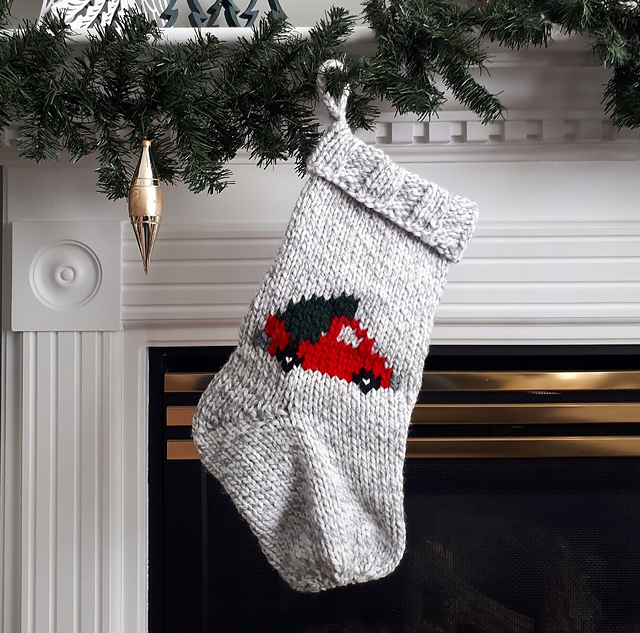 Ravelry: Christmas Tree Truck Stocking pattern by Megan Hallam