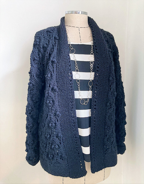 Ravelry: Black Magic - Cardigan Coat - Lace & Bobble pattern by knitty ...