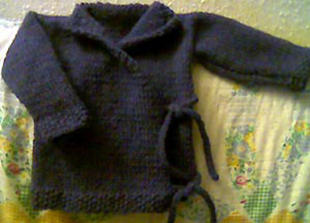 Ravelry: newborn wrap sweater pattern by Pippi Oviatt