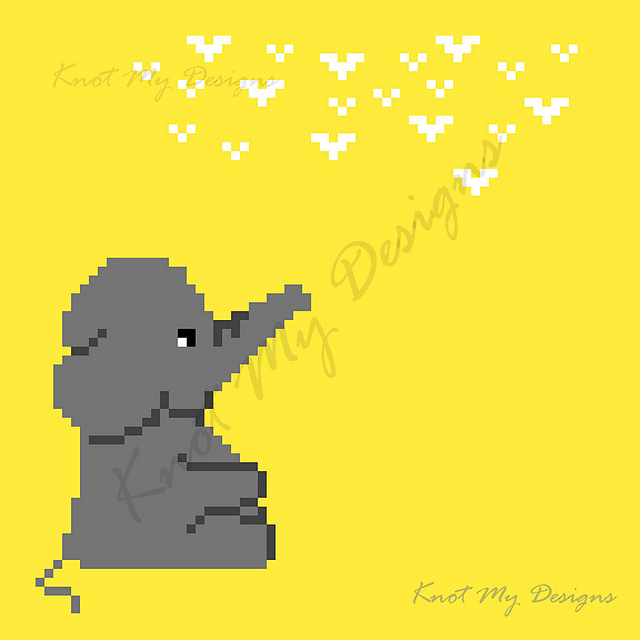 Ravelry: C2C Elephant Watching Birds Graph pattern by Apeksha Prasad