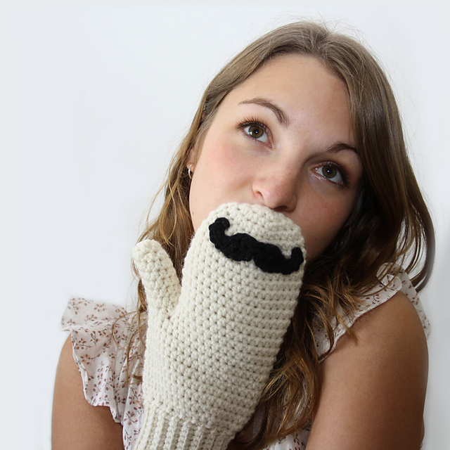 Ravelry: Mustache Mitts pattern by Kim Miller