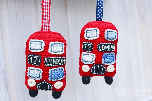 Ravelry: London Bus Hanging Decoration pattern by Bea Kaptur