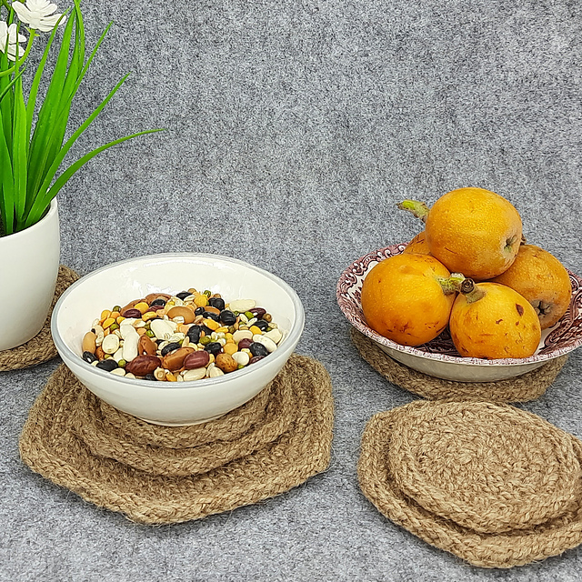 Ravelry: Jute hexagon coasters, 3 sizes pattern by Natalia Kononenko