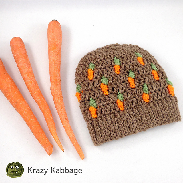 Ravelry: Carrot Stitch Beanie pattern by Krazy Kabbage