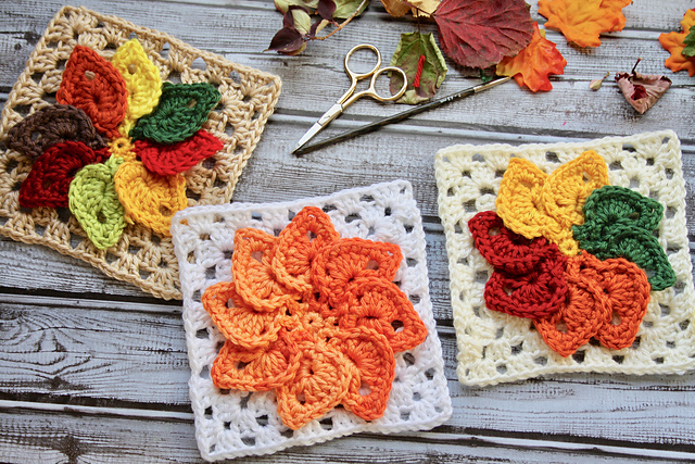 Ravelry: Leaves Granny Square pattern by Kristyn Hertrich