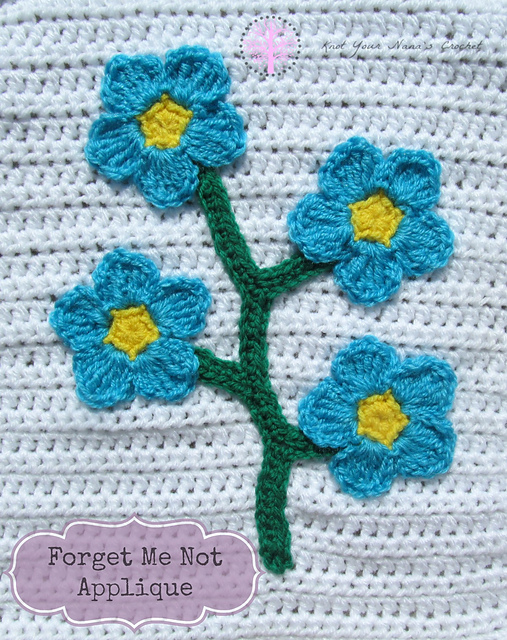 Ravelry: Forget Me Not Applique pattern by Teri Heathcote