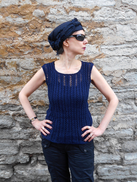 Ravelry: Eyelet ribbing top pattern by Anna Kuduja