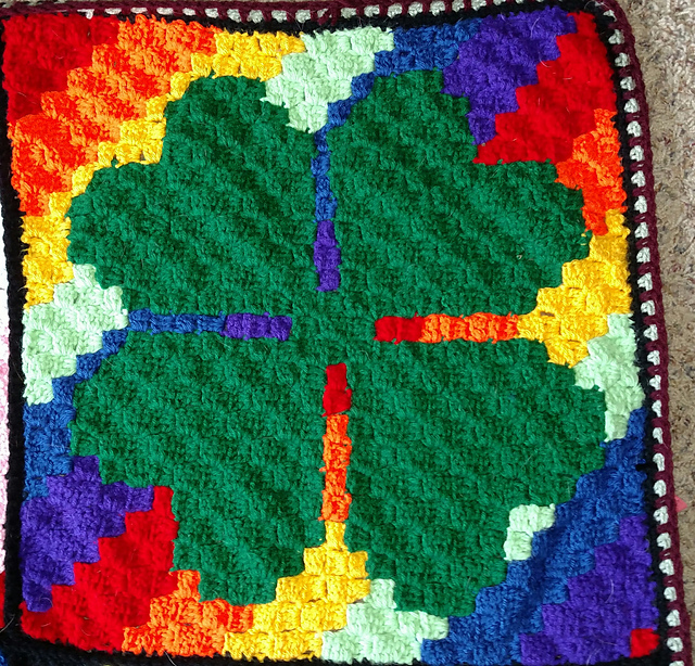 Ravelry: Lucky Four Leaf Clover Square pattern by Kathryn V. Laughlin