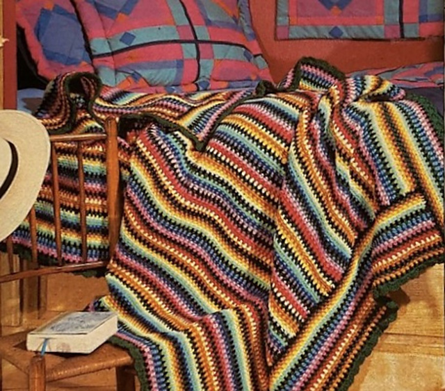 Ravelry: Multi-colour Fiesta Afghan pattern by Woman's Day