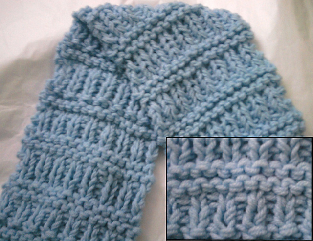 Ravelry: Light Blue False Striped Scarf pattern by Mau Works