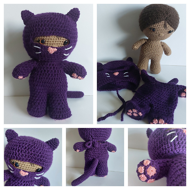 Ravelry: Weebee Doll - Halloween Cat Costume pattern by Laura Tegg