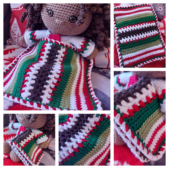 Ravelry: Weebee Dolls - Miniature Christmas Blanket pattern by Laura Tegg