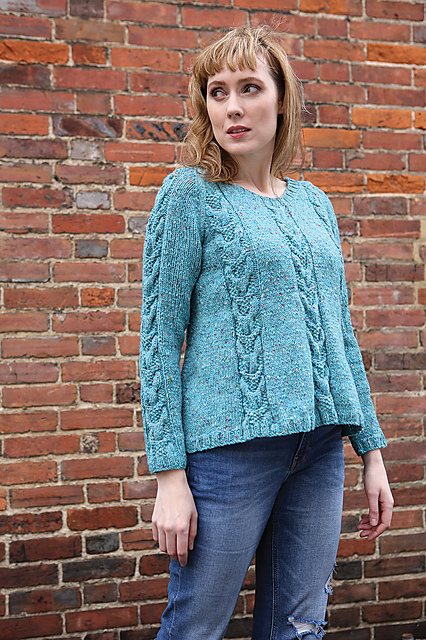 Ravelry: Flared Cable Jumper pattern by Sian Brown Knitwear Design