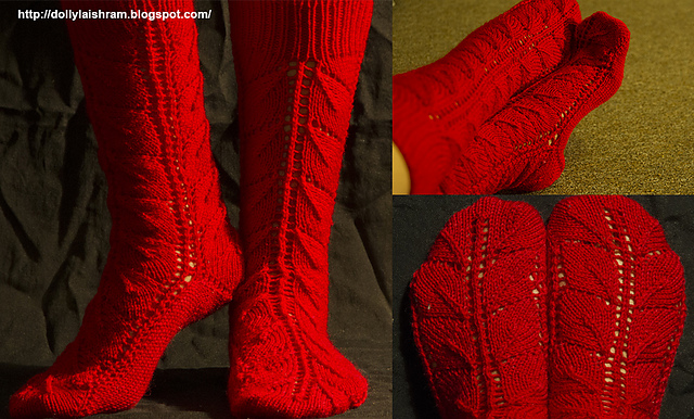 Ravelry: Lacy Red Sock pattern by Dolly Laishram Bhardwaj