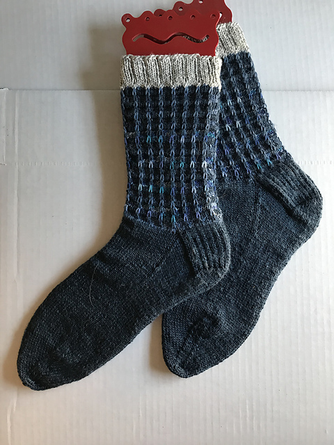 Ravelry: Dark and Stormy Night socks pattern by Lorraine Ehrlinger