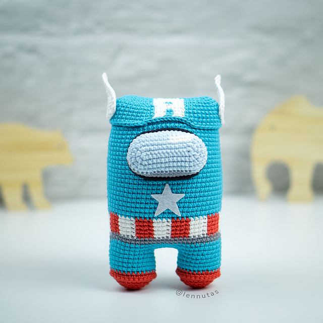 Ravelry: Among Us Captain America pattern by Thao Nguyen Lennutas