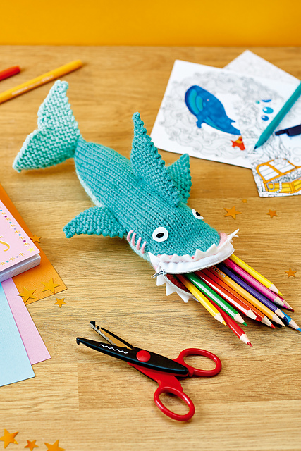 Ravelry: Shark Pencil Case pattern by Nicola Valiji
