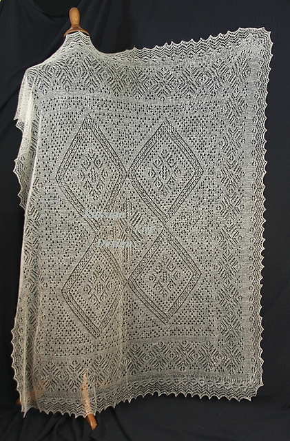 Ravelry: Winter Night Orenburg gossamer pattern by Russian Lily