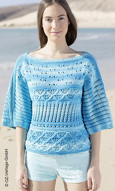Ravelry: # 04 Azurblauer Ajourmusterpulli pattern by OZ Verlag Design Team