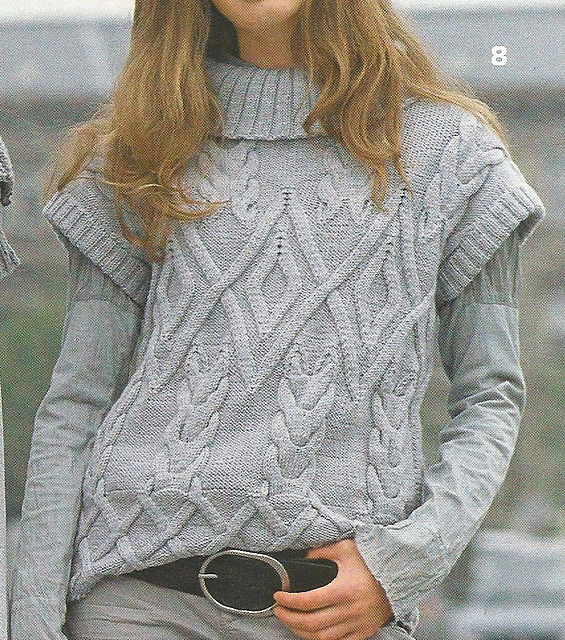 Ravelry: # 08 Light grey slipover with cable pattern pattern by Sabrina ...