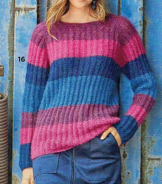 Ravelry: # 16 Raglanpulli mit Blockstreifen pattern by OZ Verlag Design Team