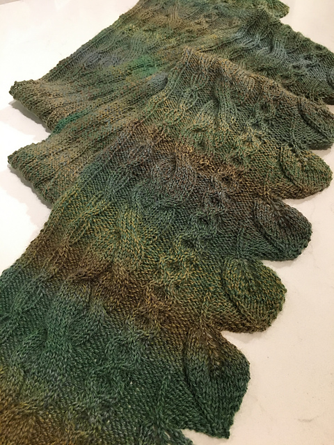 Ravelry: Lacy Leaf and Cabled Root Scarf pattern by Lily L. C. So