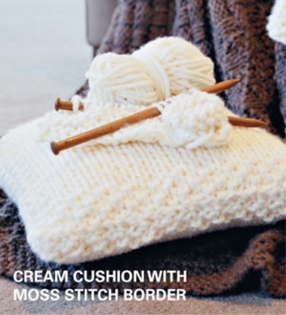 Ravelry: Cream Cushion with Moss Stitch Border pattern by Better Homes ...