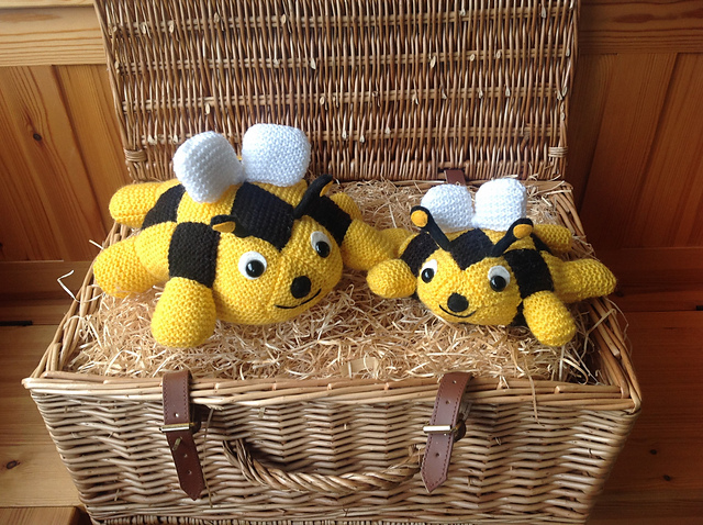 Ravelry: Knitted Square Bumble Bees pattern by Linda Morris Tomlin