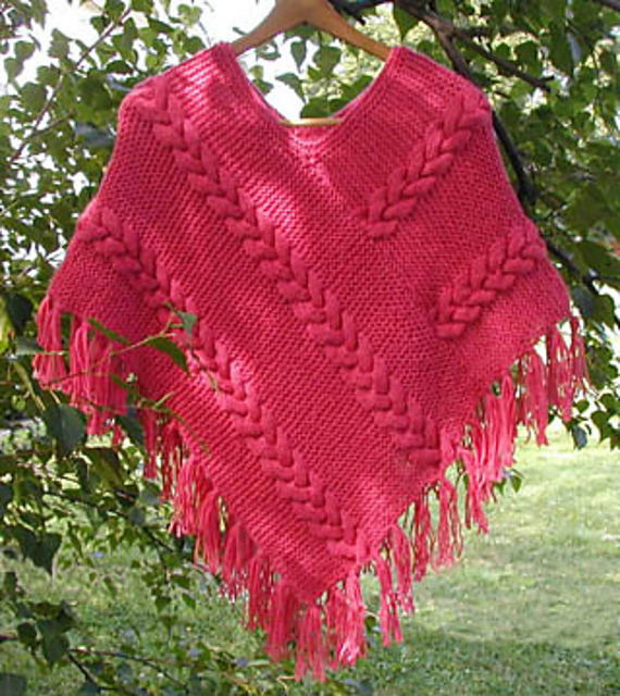 Ravelry: Poncho Cables (AC-007) pattern by Lisa Carnahan