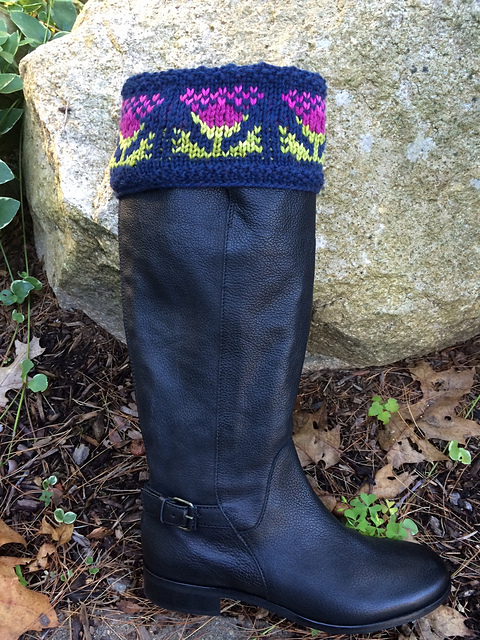 Ravelry: Muir Glenn Thistle Boot Toppers pattern by Lisa McFetridge