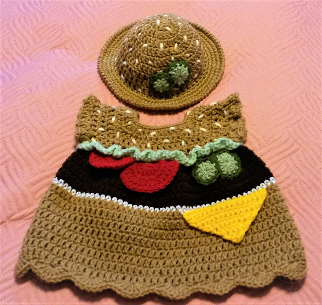 Ravelry: Cheeseburger Baby Dress and Hat pattern by Elizabeth DaSilva