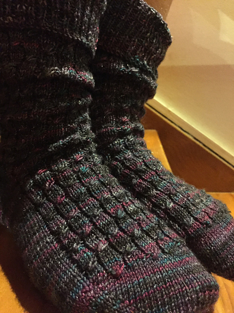 Ravelry: Aunty E's Mock Rib socks pattern by Cathy Jones