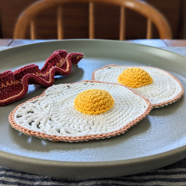 Ravelry: Lacy Fried Eggs and Bacon pattern by Treble Knot