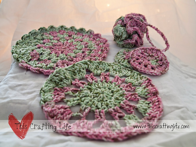 Ravelry: Wagon Wheel Bath Set pattern by Atmospheric Noise Studios